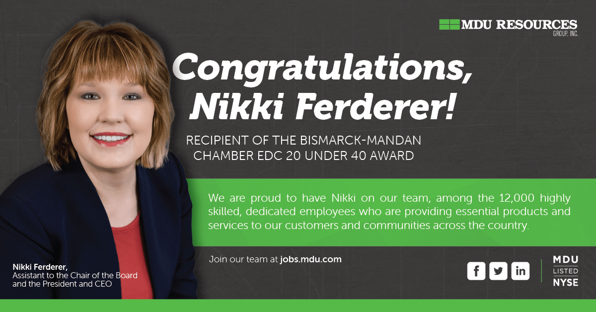 Ferderer named to Bismarck Mandan Chamber EDC's "20 Under 40" list ...