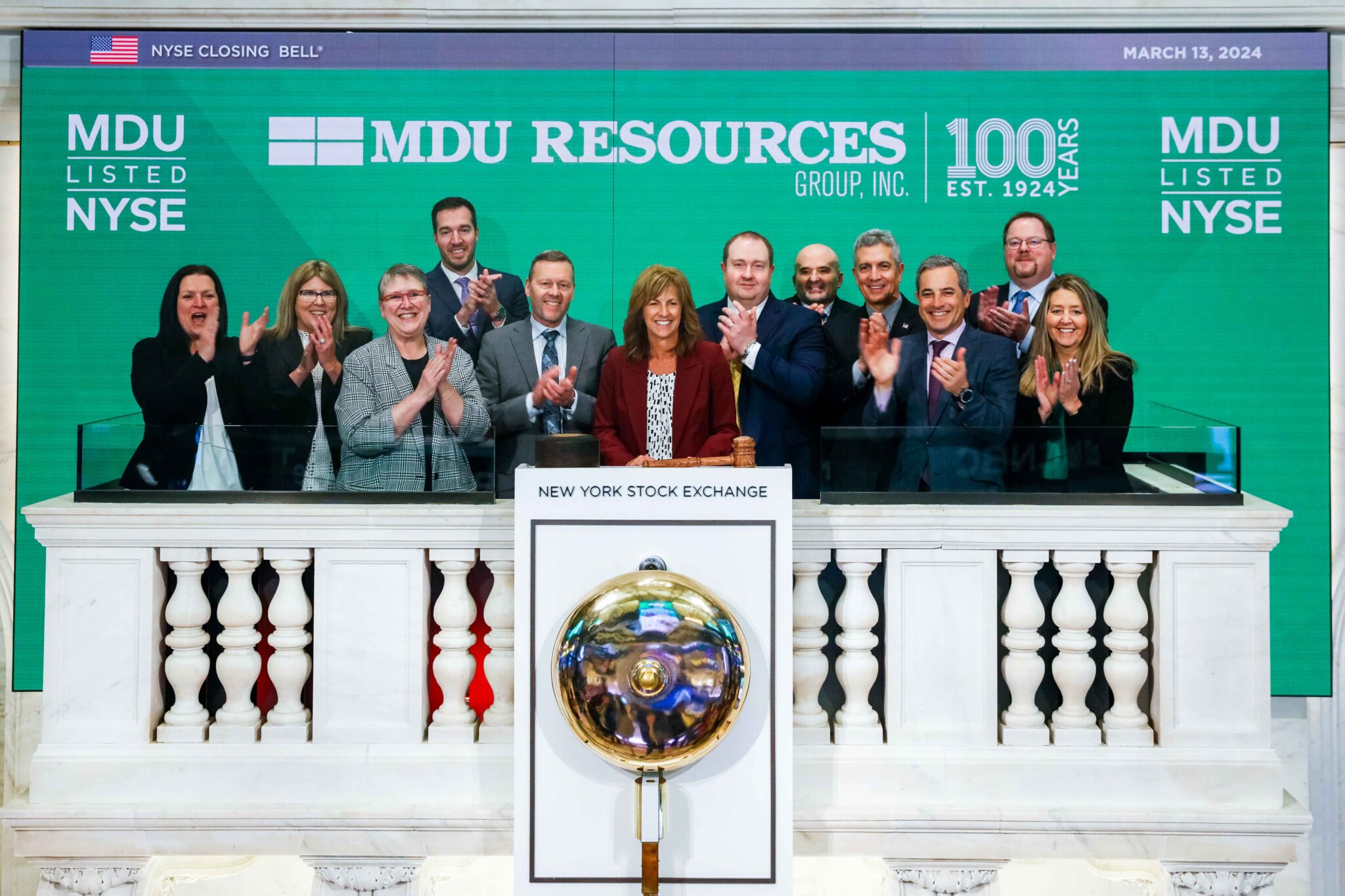 MDU Resources rings closing bell at NYSE in honor of 100th anniversary ...